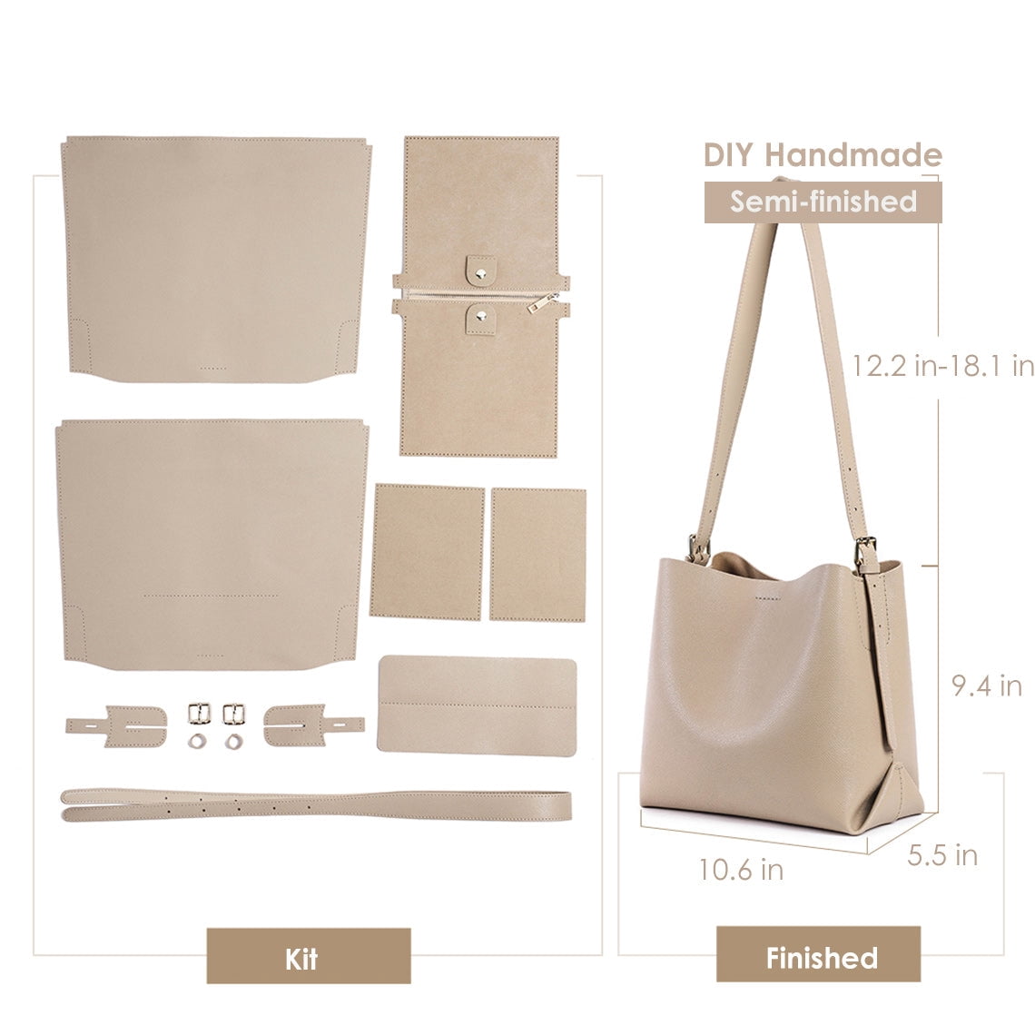 POPSEWING Fashion Bucket Bag Leather DIY Kit - Walmart.com