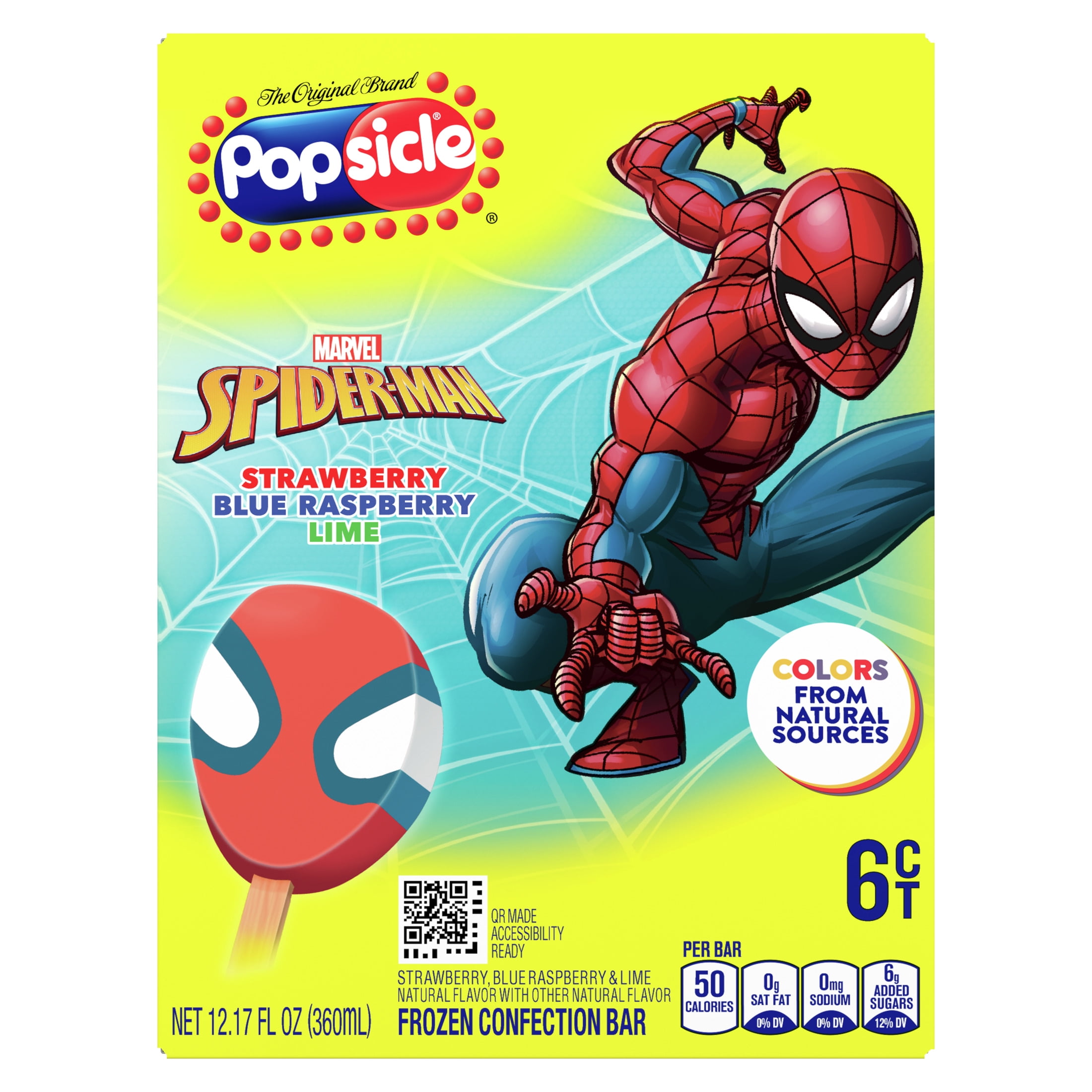 Popsicle Spiderman Colors from Natural Sources Stawberry Blue Raspberry ...