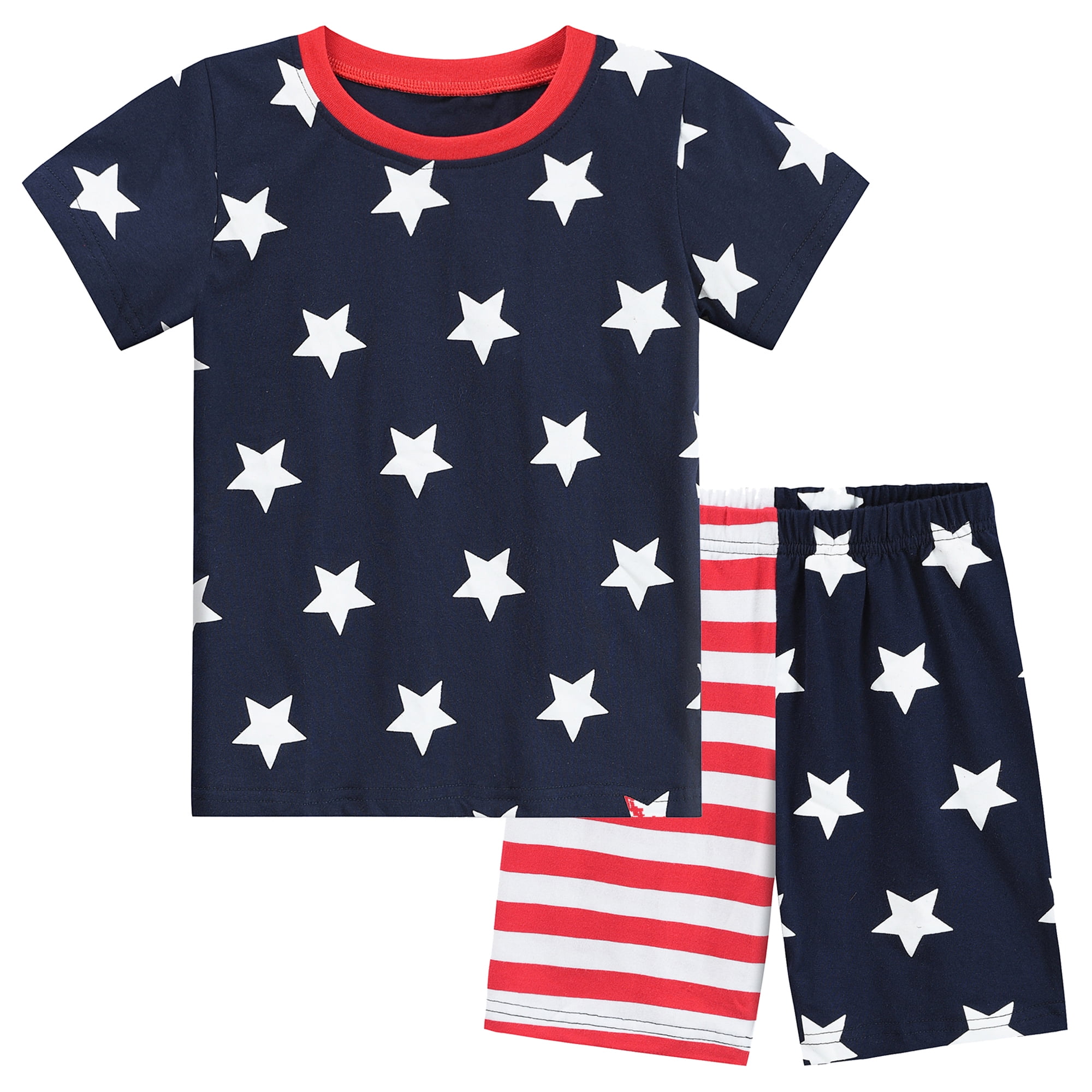 POPTEM Boys Patriotic Outfit Sets 4th of July Shirt and Short Set 2 ...