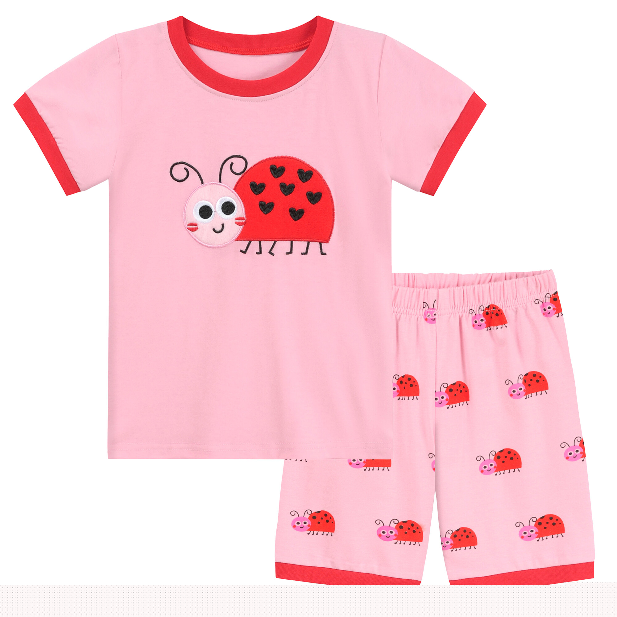 Leveret Kids Footed Cotton Pajama Ladybug w/Heart 3 Year - Walmart.com