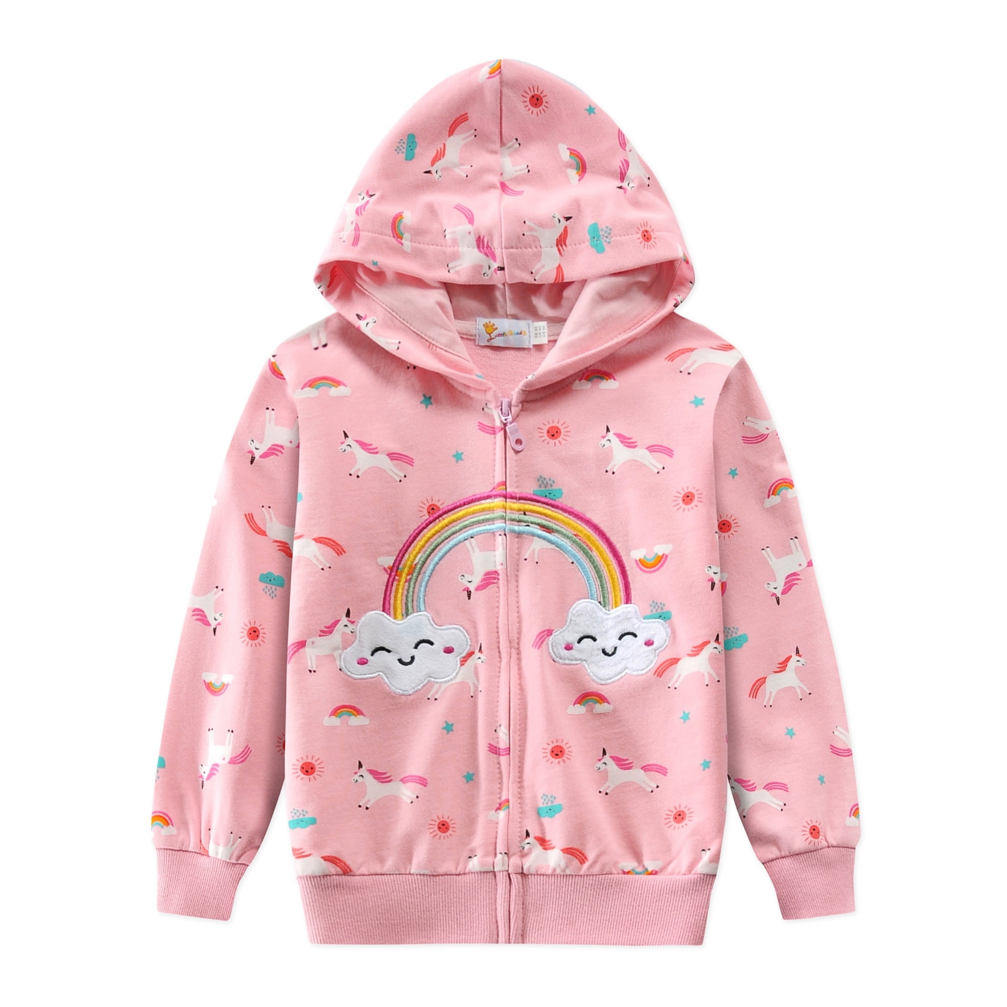 CM-Kid Full Zippered Little Hooded Unicorn Print Jacket for Toddler ...