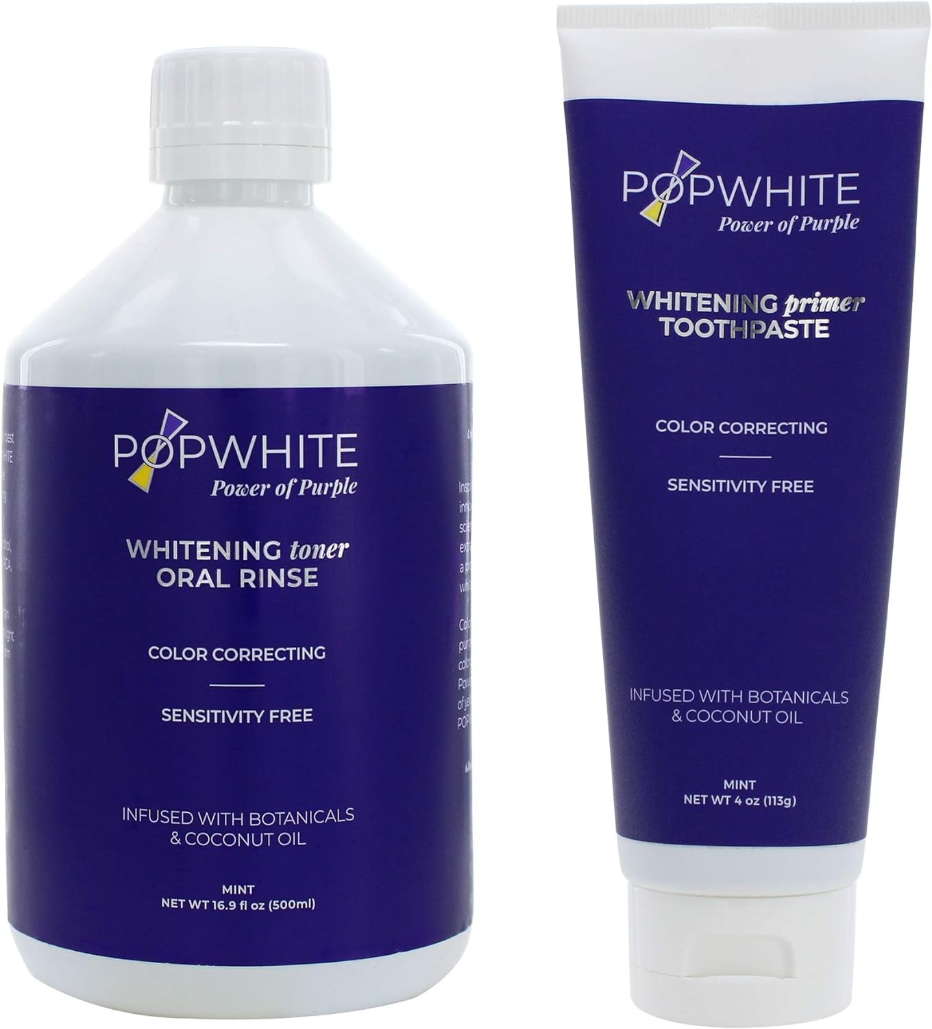 POPWHITE's Duo Set: Sensitivity-Free Whitening Toothpaste & Oral Rinse ...