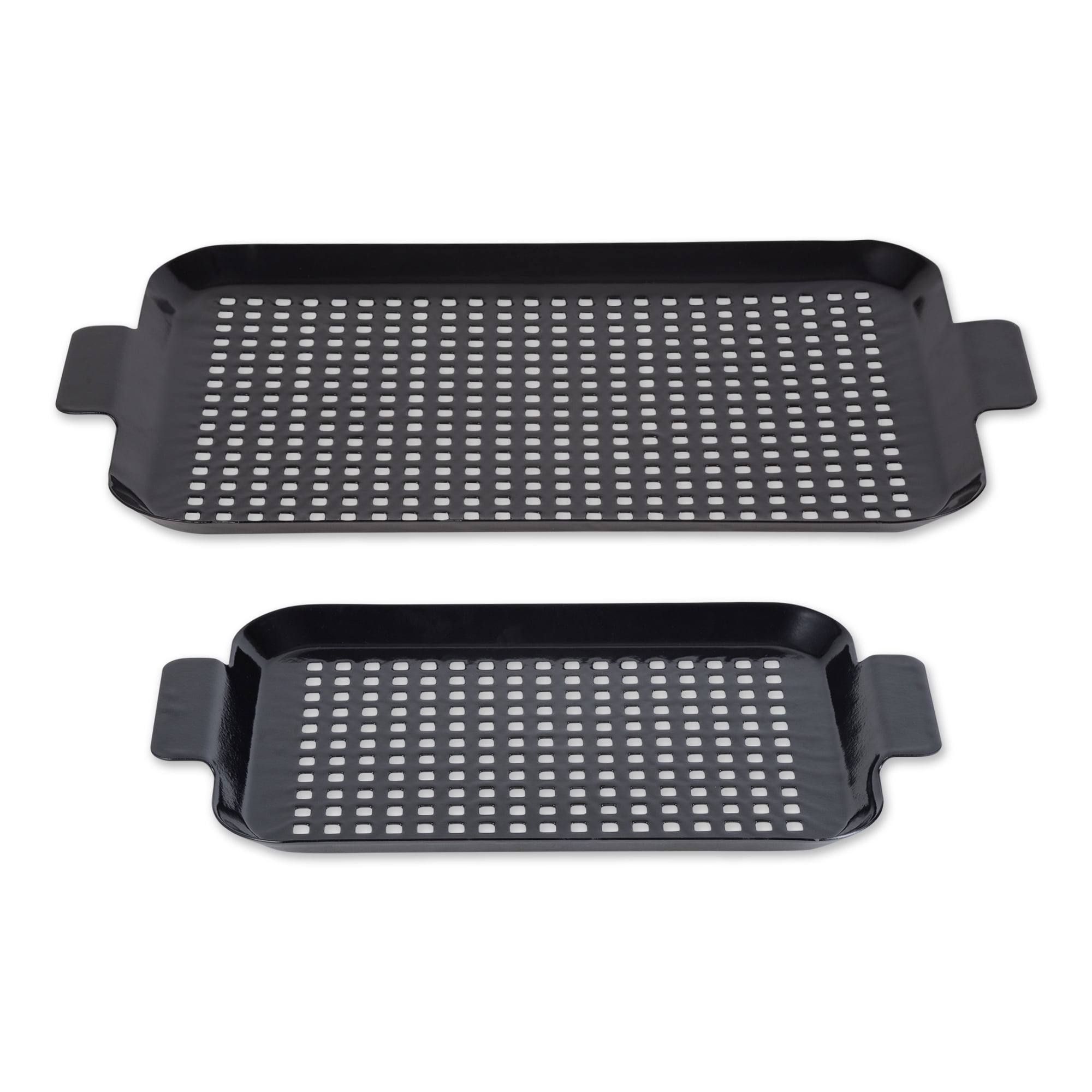 Porcelain Coated 2Pc Grill Topper Set with Small and Medium Sizes ...