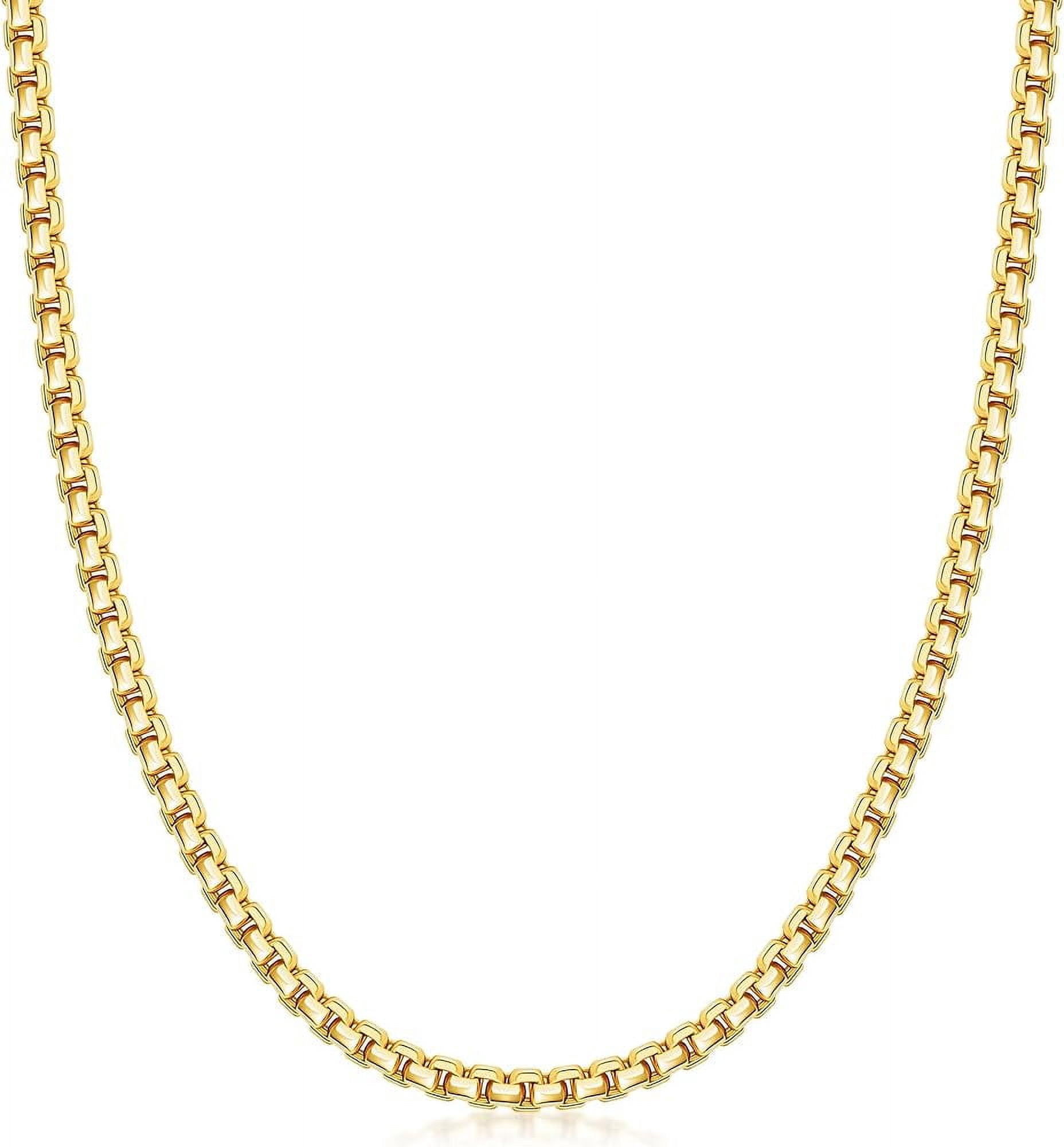 PORI JEWELERS 14K Gold 1.8MM, 2.5MM, or 3.5MM Round Box Chain Necklace ...