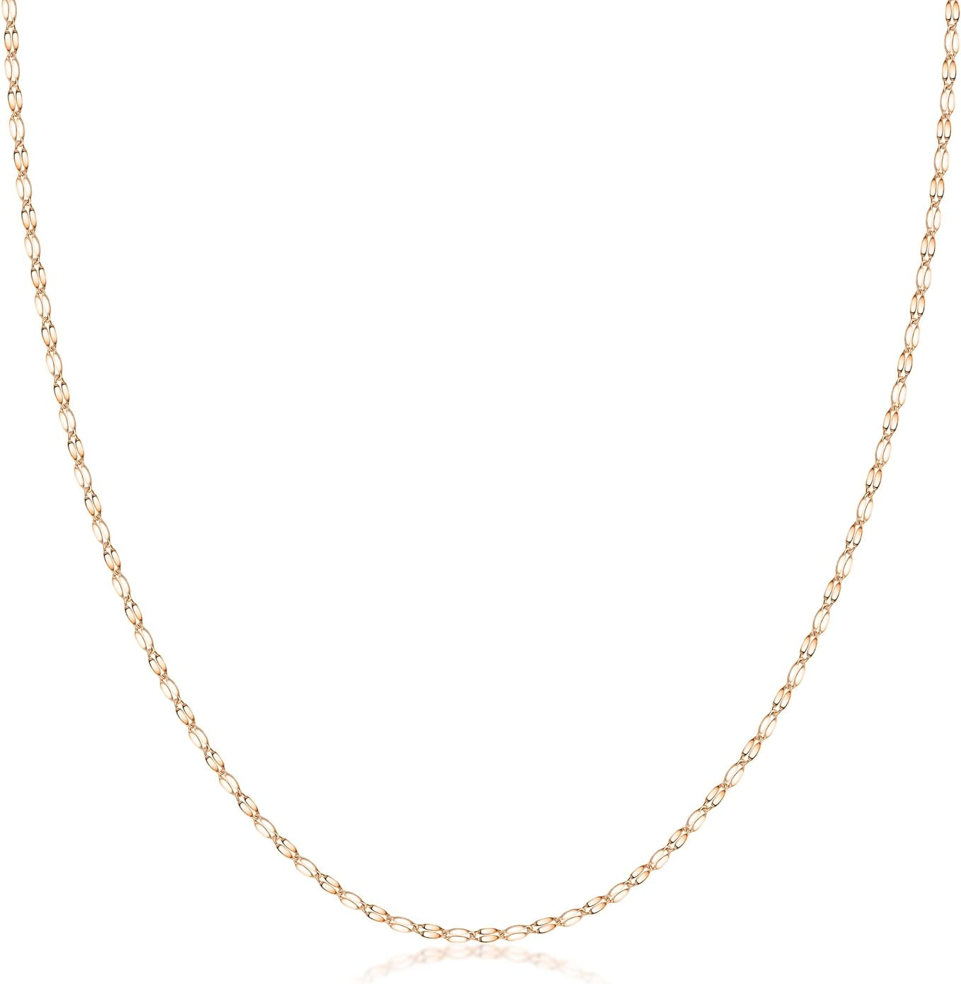 PORI JEWELERS 14K Solid Gold 2.0MM Diamond Cut Mirror Chain Necklace ...