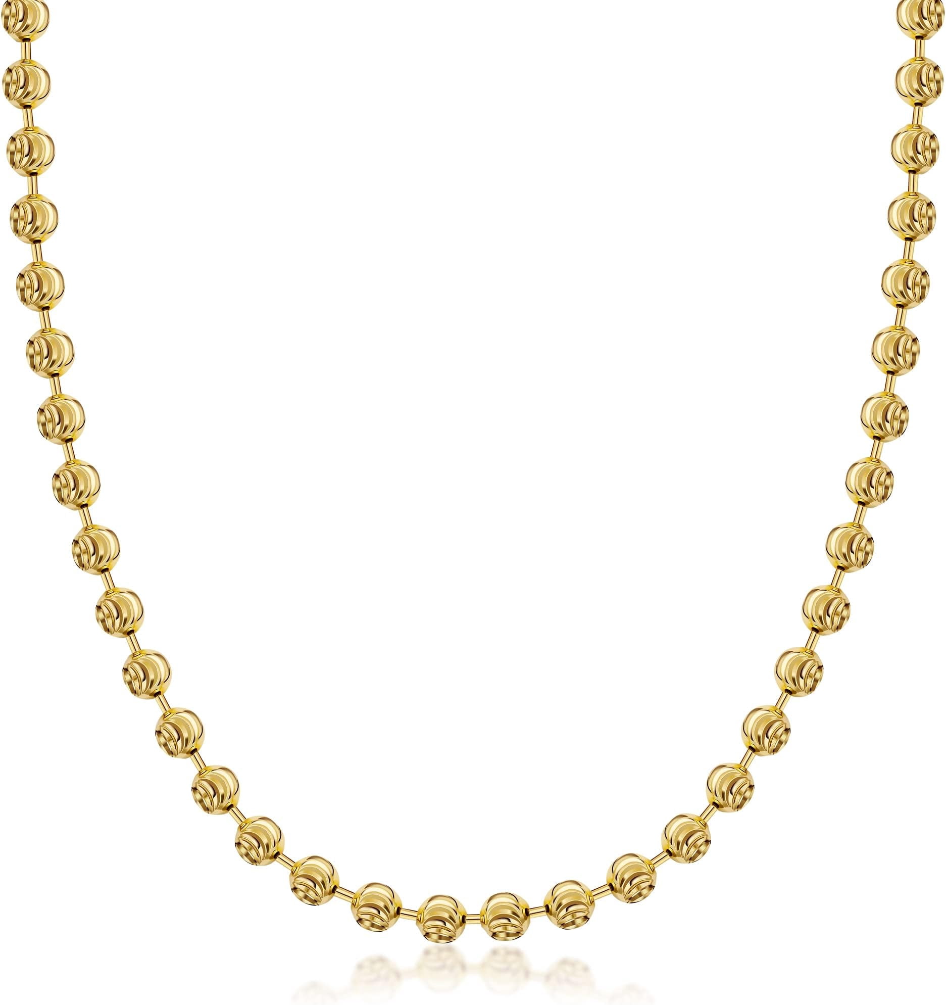 PORI JEWELERS 925 Sterling Silver 3mm, 4mm, 5mm Moon Cut Bead Chain ...