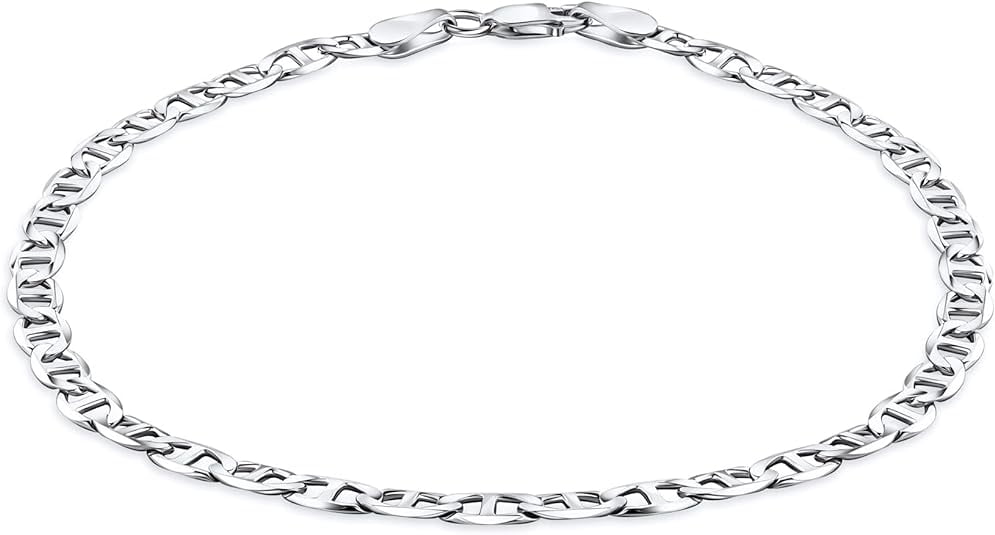 PORI JEWELERS Solid 925 Sterling Silver 4.5Mm Thick Mariner Chain Link ...