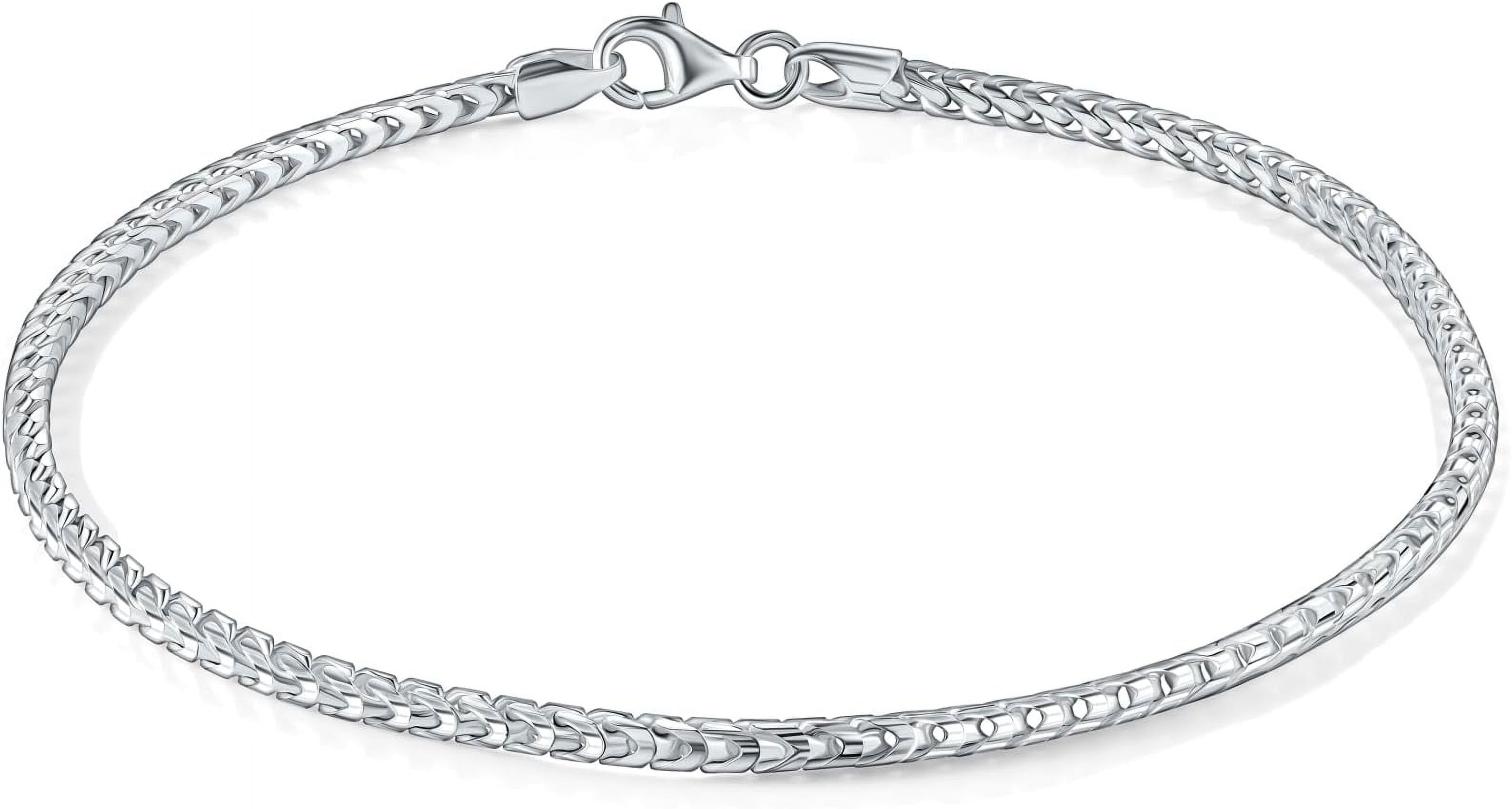 PORI JEWELERS Sterling Silver Italian 2.5mm Solid Franco Square Box ...