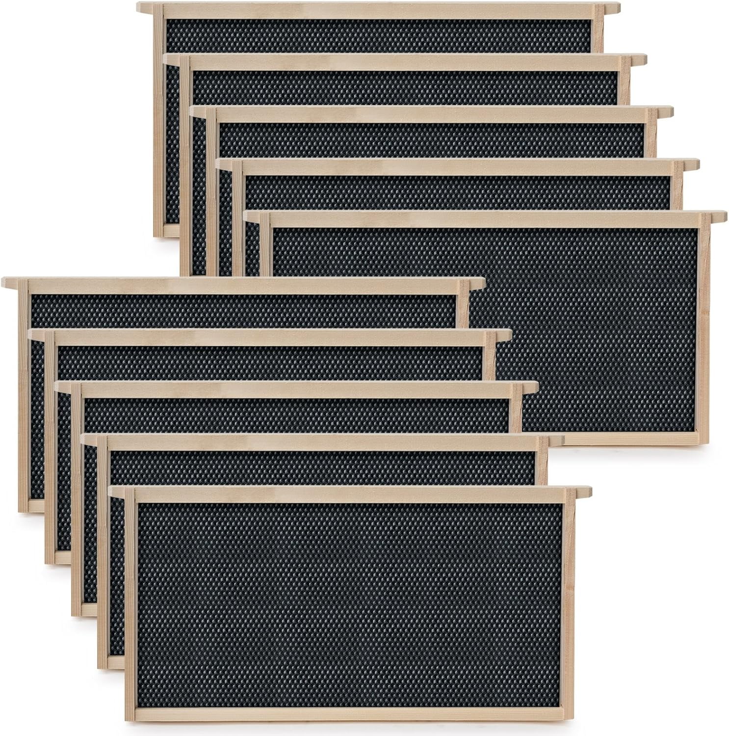 PORJGV 10 Pack 9-1/8 inch Deep Beehive Frame Kit with Plastic ...