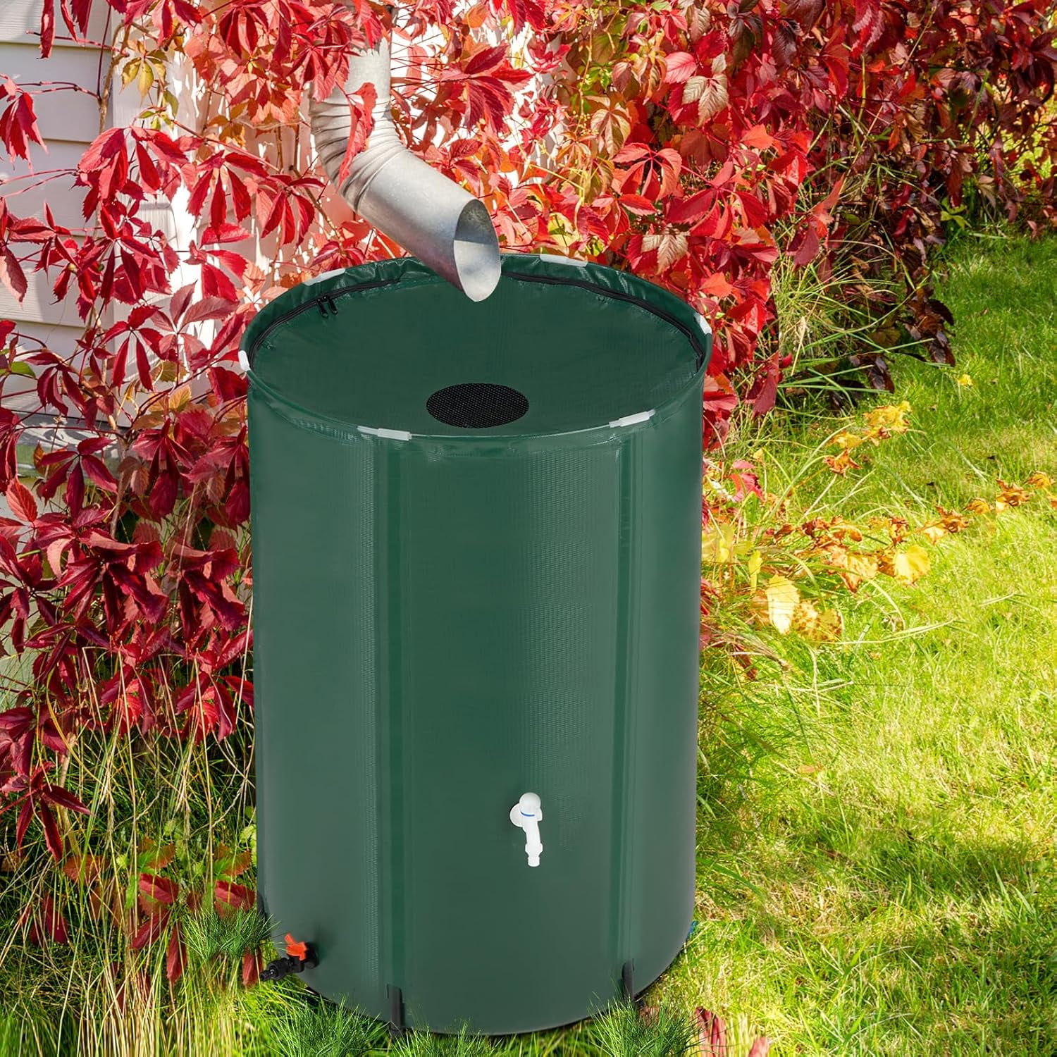 PORJGV 100 Gallon Collapsible Rain Barrel, Portable Water Storage Tank ...