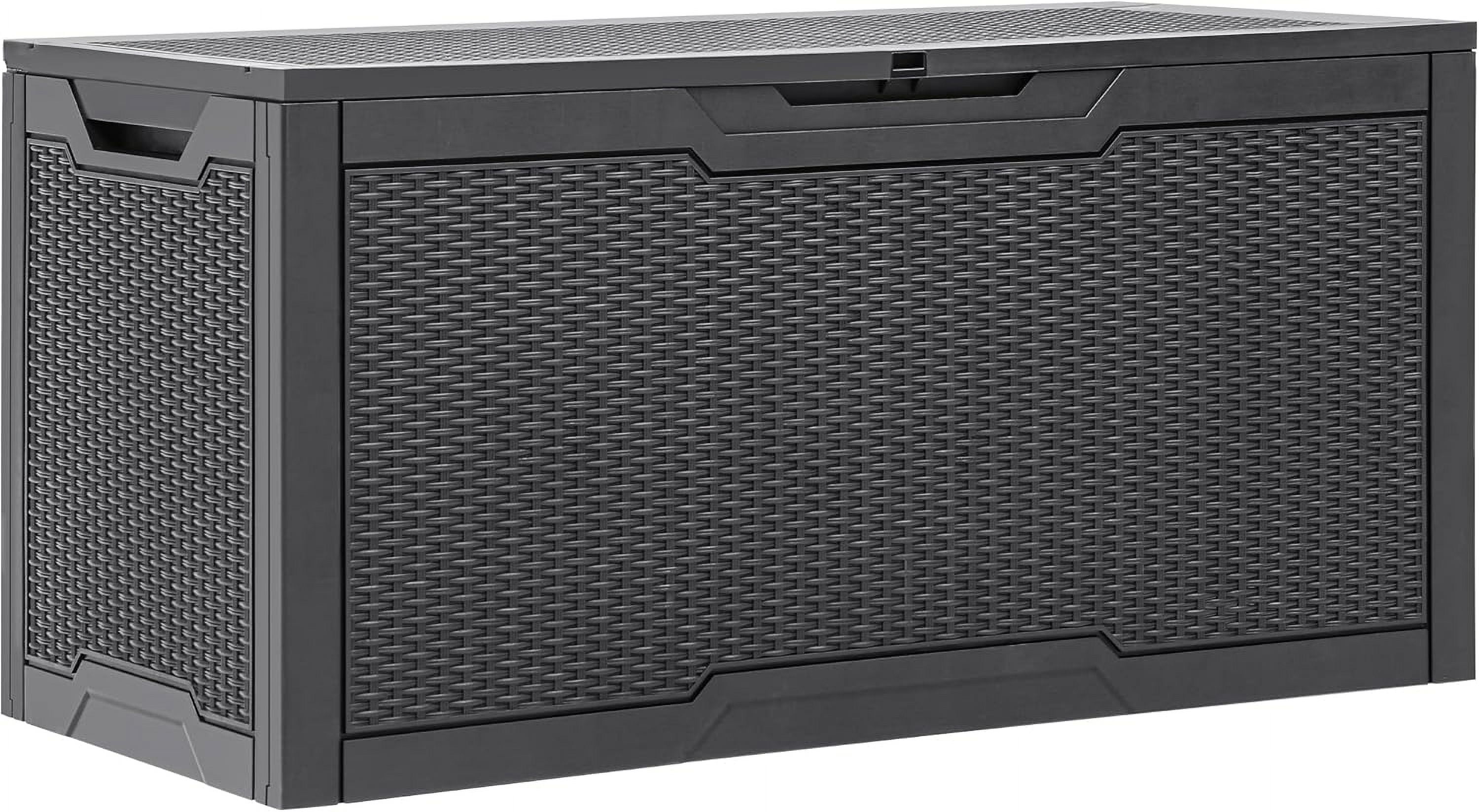 PORJGV 100 Gallon Outdoor Storage Box, Large Water-Resistant Resin Deck ...