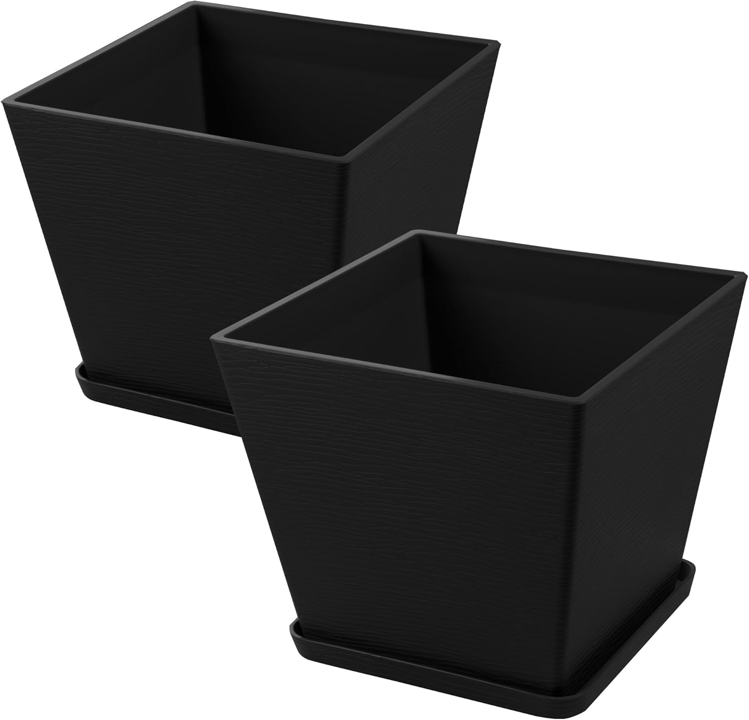 PORJGV 2Packs Taper Planter Indoor Outdoor Plant Pots with Tray ...