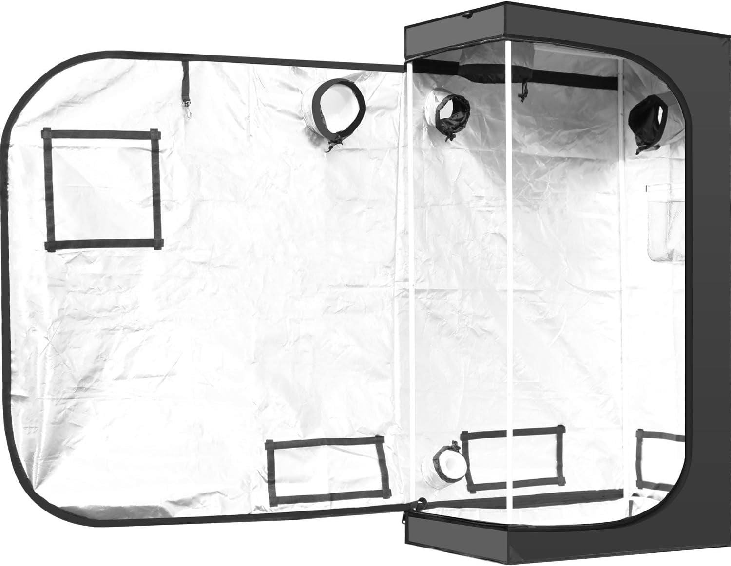 PORJGV Hydroponic Grow Tent with Observation Window , Reflective Mylar ...