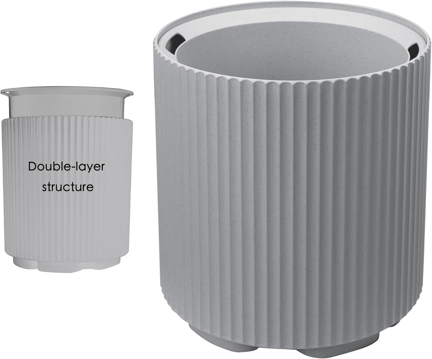 PORJGV Round Planter 16’’H Plant Pots for Indoor Outdoor Porch, Patio ...