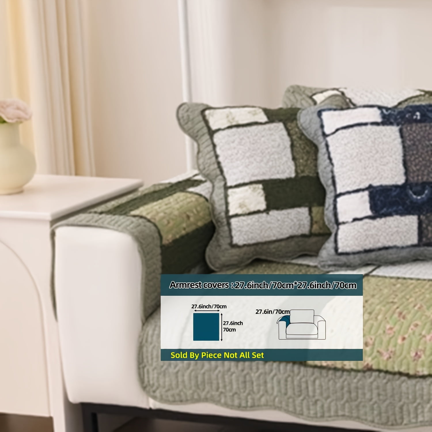 PORK Boho Style Cotton Patchwork Sofa Cover - 1PC Handcrafted Comfort ...