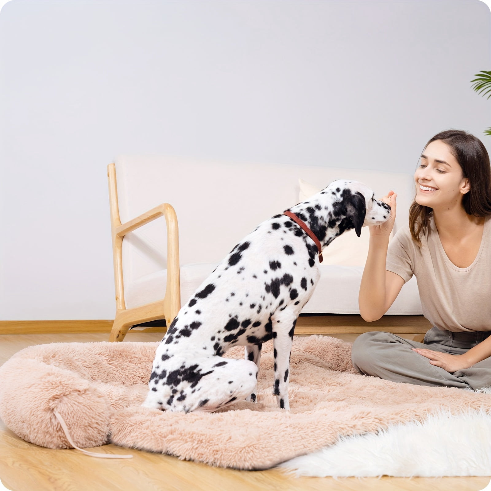 PORK Dog Bed Large Sized Dog Fluffy Dog Bed Couch Cover Calming Large ...