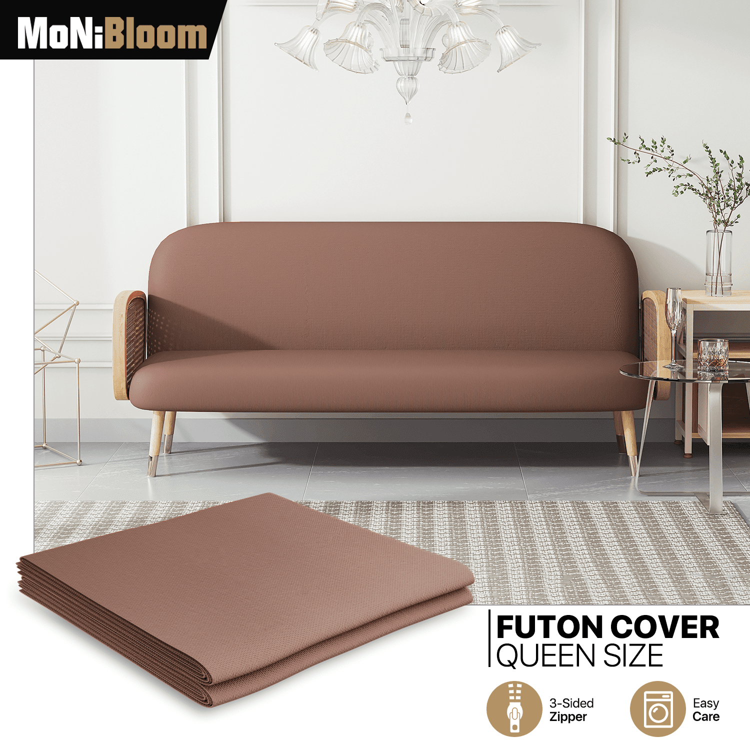 PORK MoNiBloom Queen Size Futon Cover Armless Stretch Futon Slipcover ...