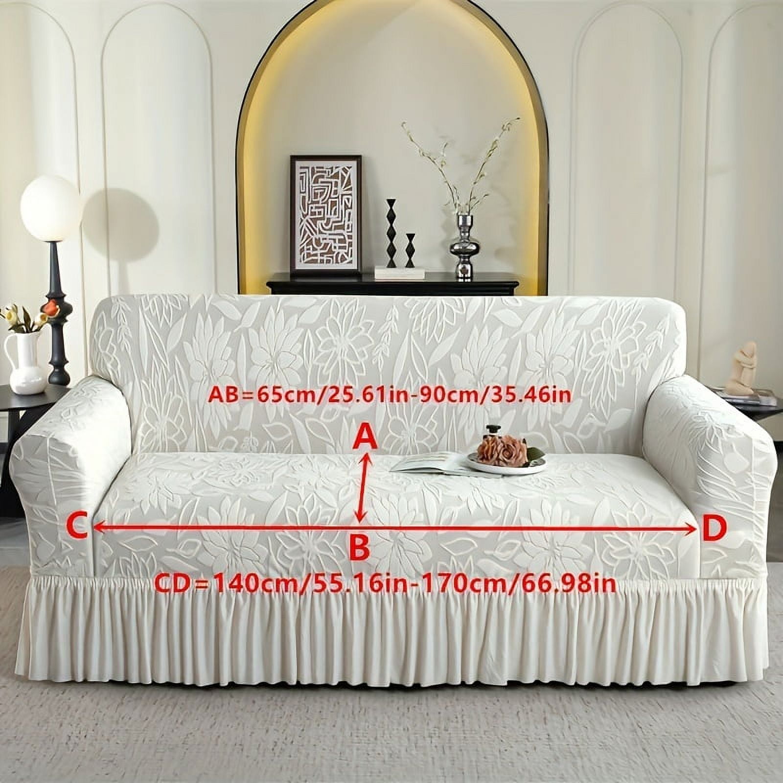 PORK Modern Jacquard Thickened Non-Slip Dustproof Sofa Cover With Skirt ...