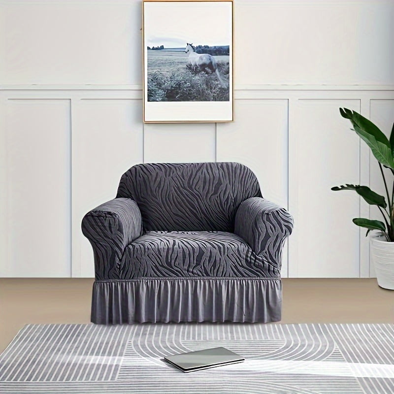 PORK Universal Wavy Textured Sofa Cover in Rich Red - Suitable for 1/2 ...