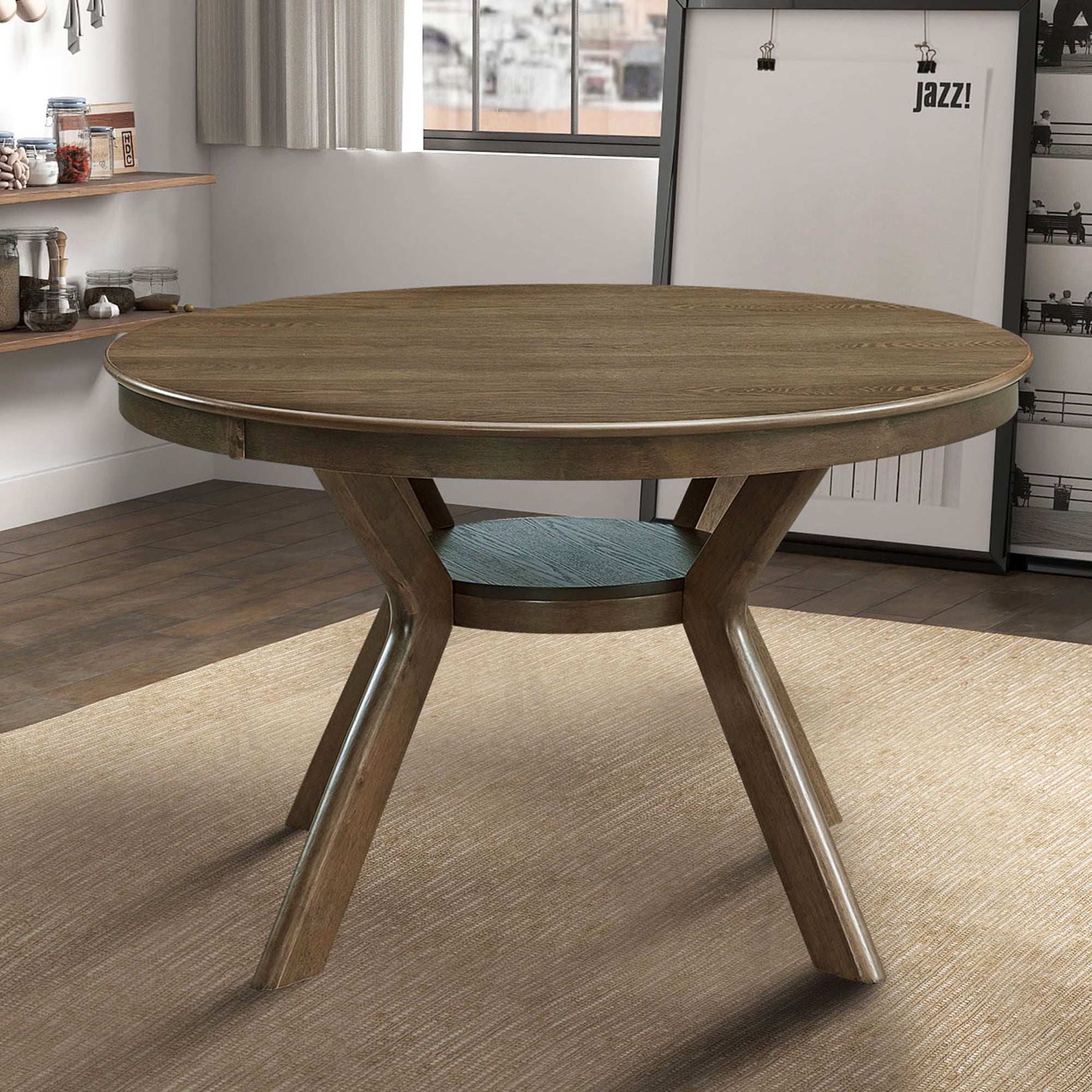 PORKISS 47" Round Dining Table for 4 People, Coffee Table, Modern ...