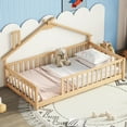 PORKISS Kids Montessori Floor Bed, Twin Floor Bed with Fence for Girls ...