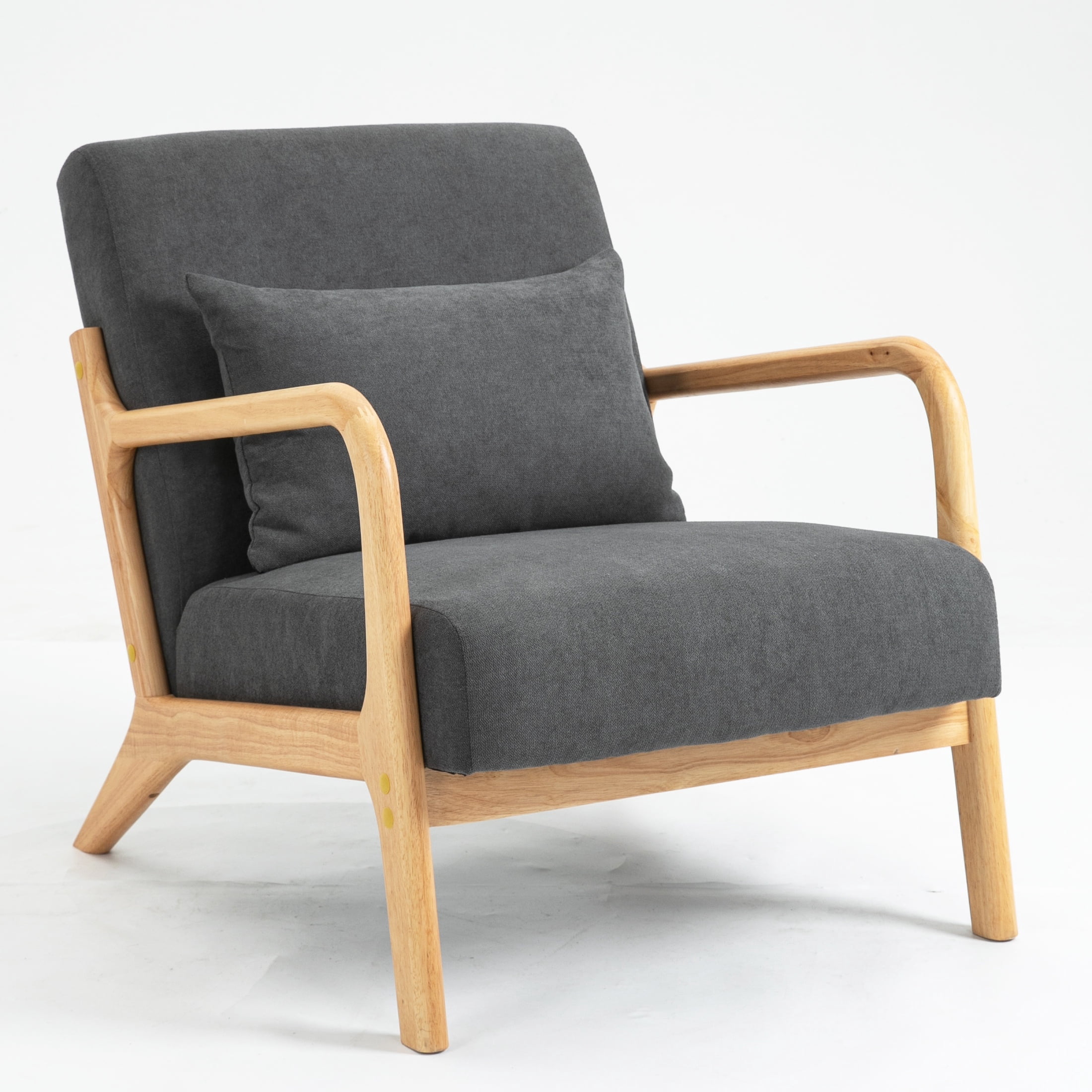 PORKISS Modern Arm Chair Velvet Fabric Upholstered Comfy Reading Accent ...