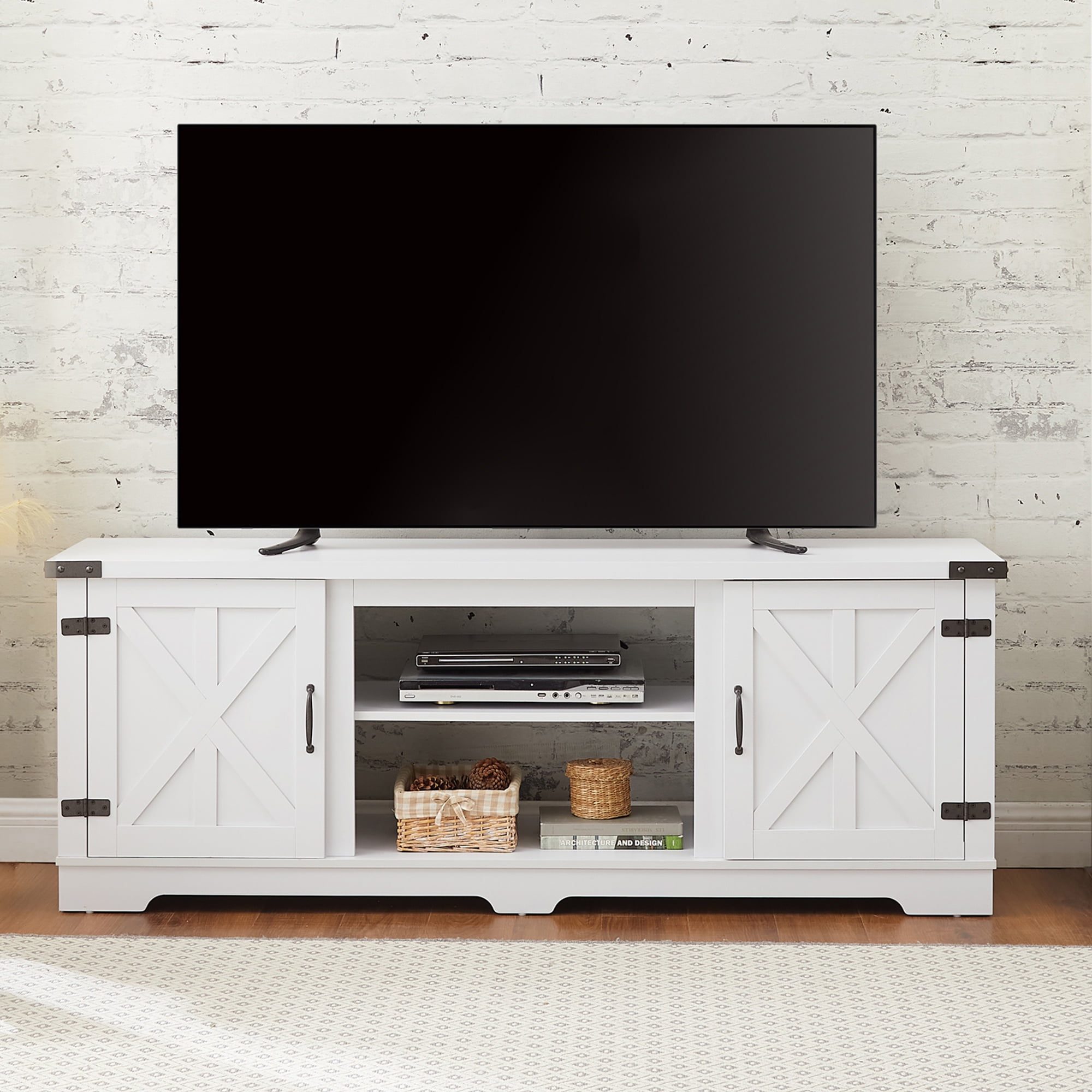PORKISS TV Stand for TVs up to 70 inch, TV Console with Open Storage ...