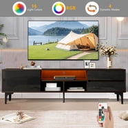 FURMAX Modern Gloss Television Stand with LED RGB Lights, Flat Screen ...