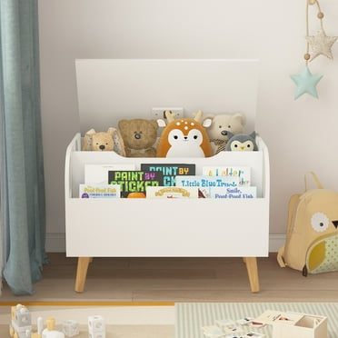 HomGarden Large Wooden Toy Chest Trunk, 150L Child Storage Box Cabinet ...