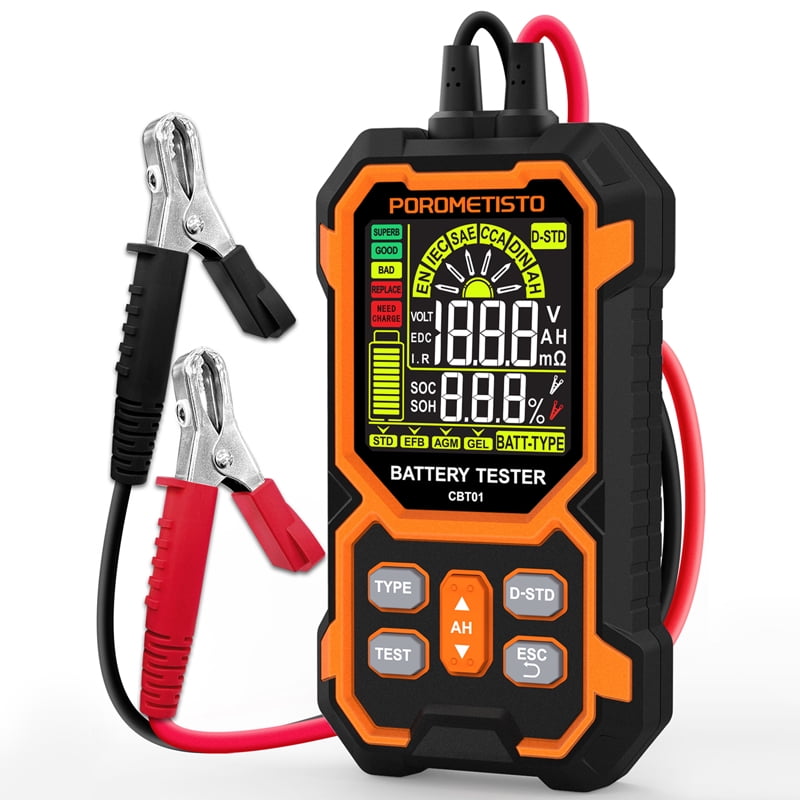 POROMETISTO Car Battery Tester 12/24V Load Tester, 50-1999 CCA ...