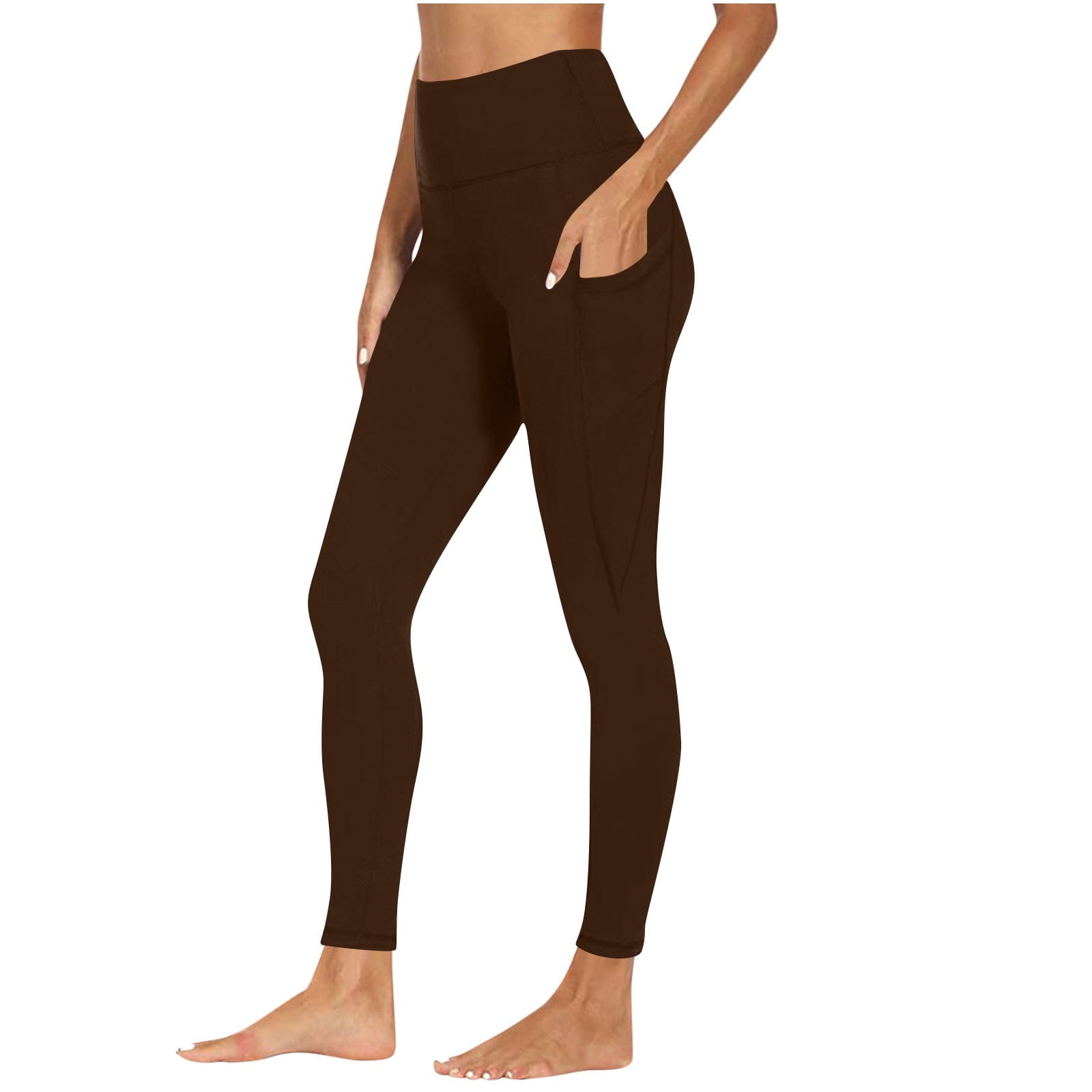POROPL Brown Leggings for Women Athletic Workout Gym Sports Running ...