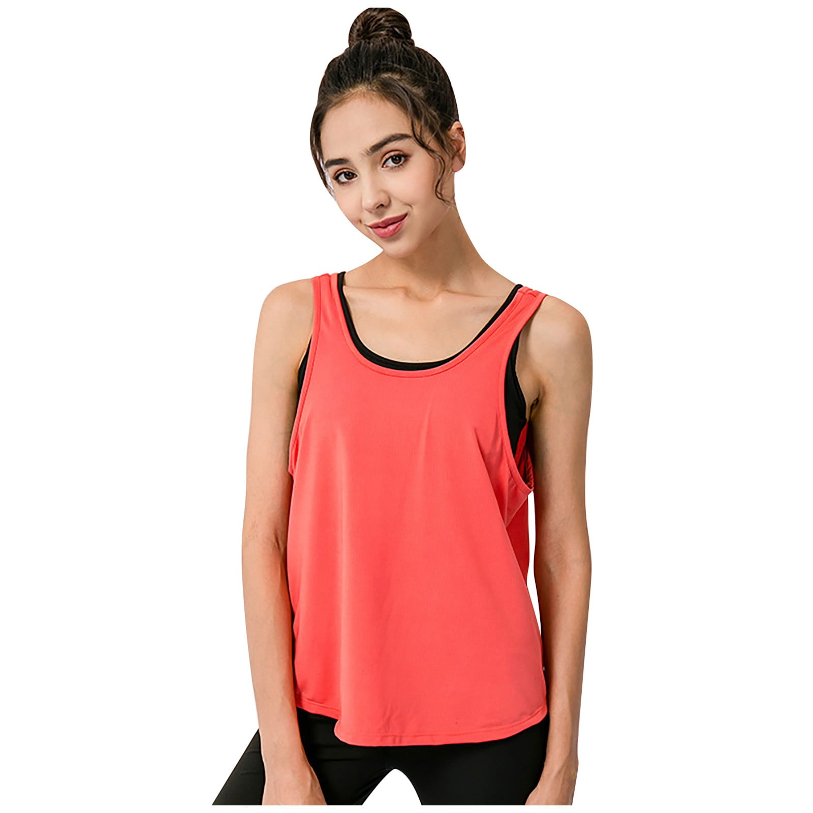 Poropl Red Tank Tops For Women Under 5 Summer Loose Sports Yoga
