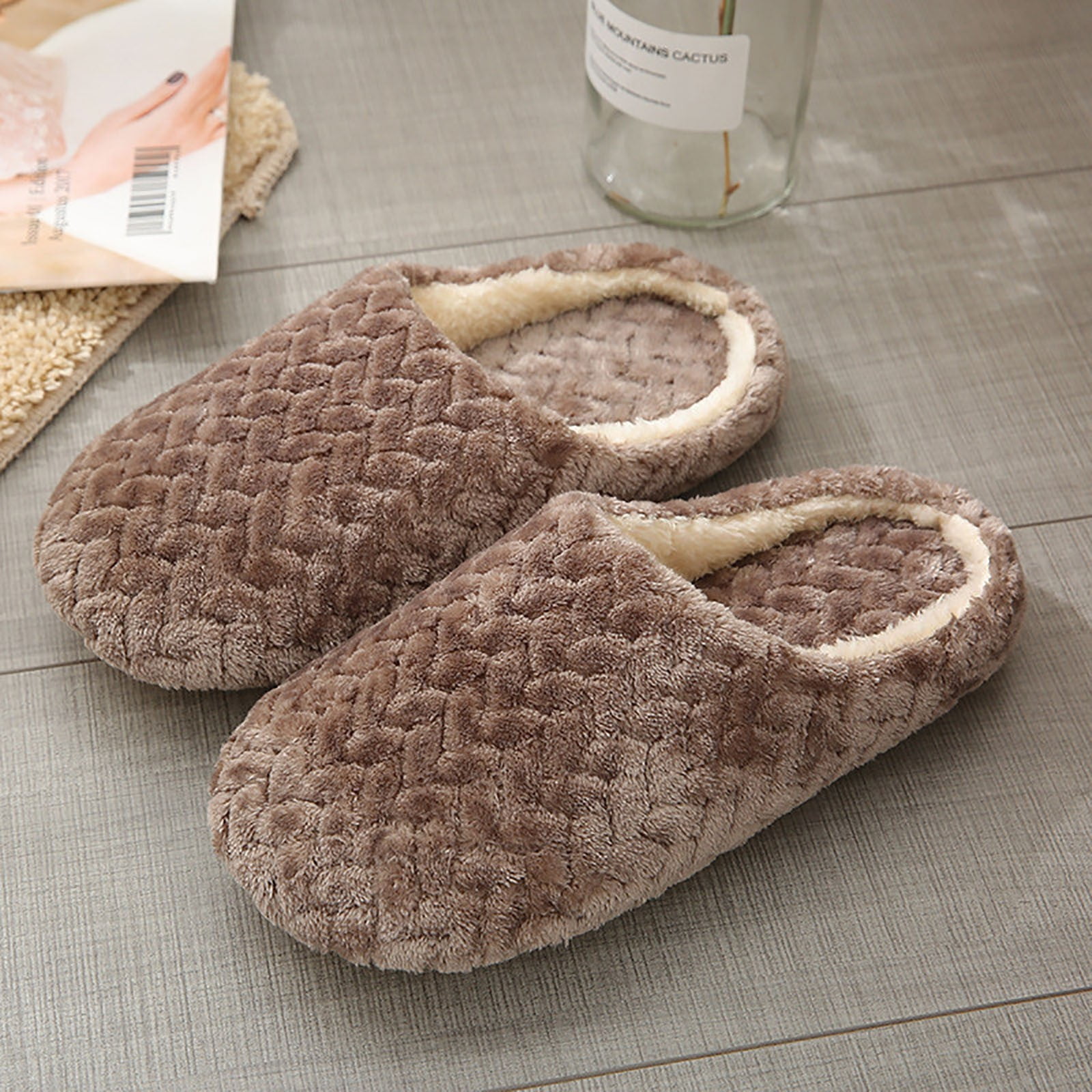 POROPL Slippers for Women Fuzzy Slippers Soft Sole Slippers Winter ...