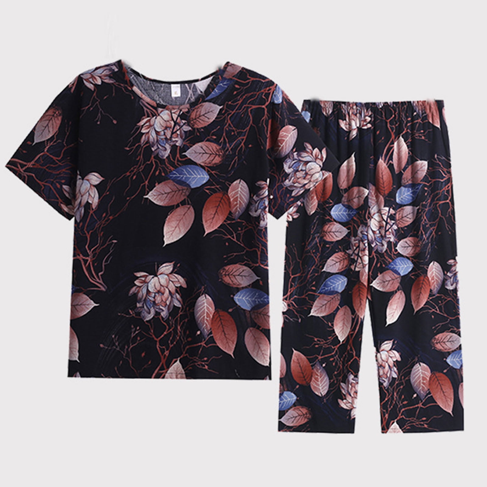 POROPL Women Pajamas $10.00,Summer Silk Cotton Linen Comfy Plus Size ...