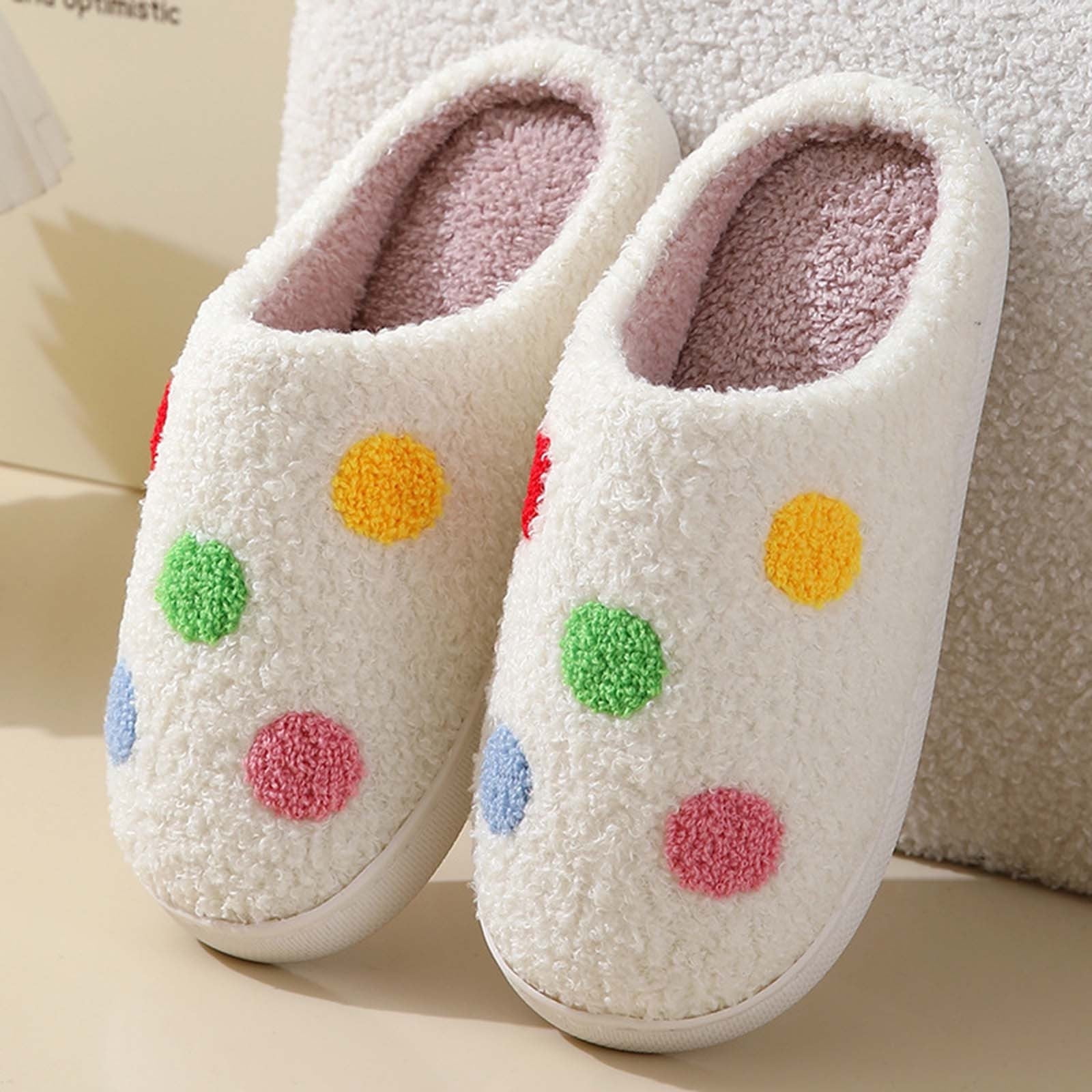 POROPL Women Slippers Fuzzy Slippers Soft Sole Slippers Winter Indoor ...