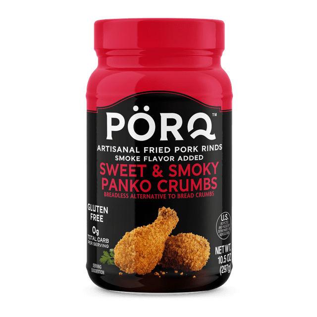PORQ Sweet & Smoky Pork Rind Panko Crumbs, Gluten Free, Keto Friendly ...