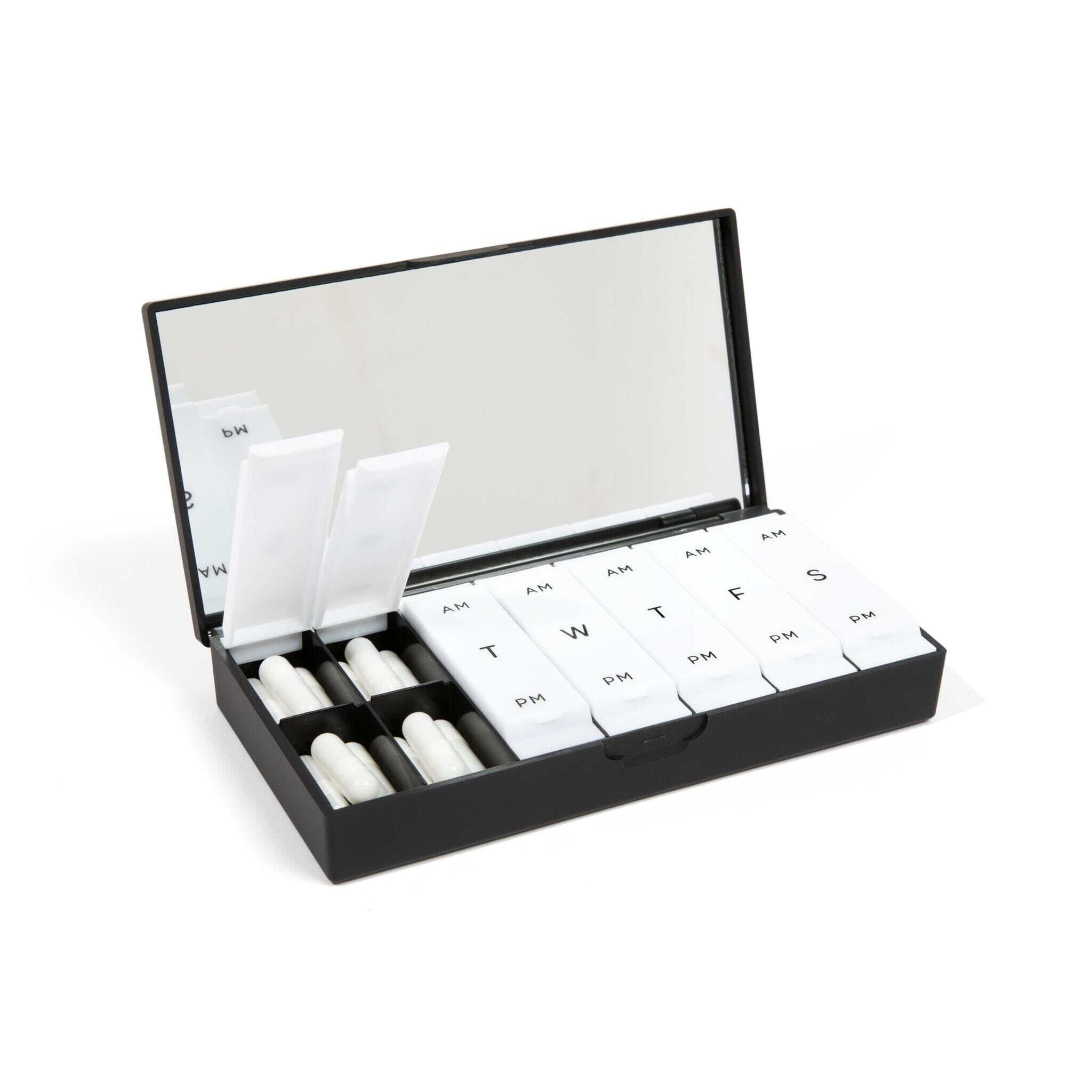 Classic Black AM/PM Pill Box - Walmart.com