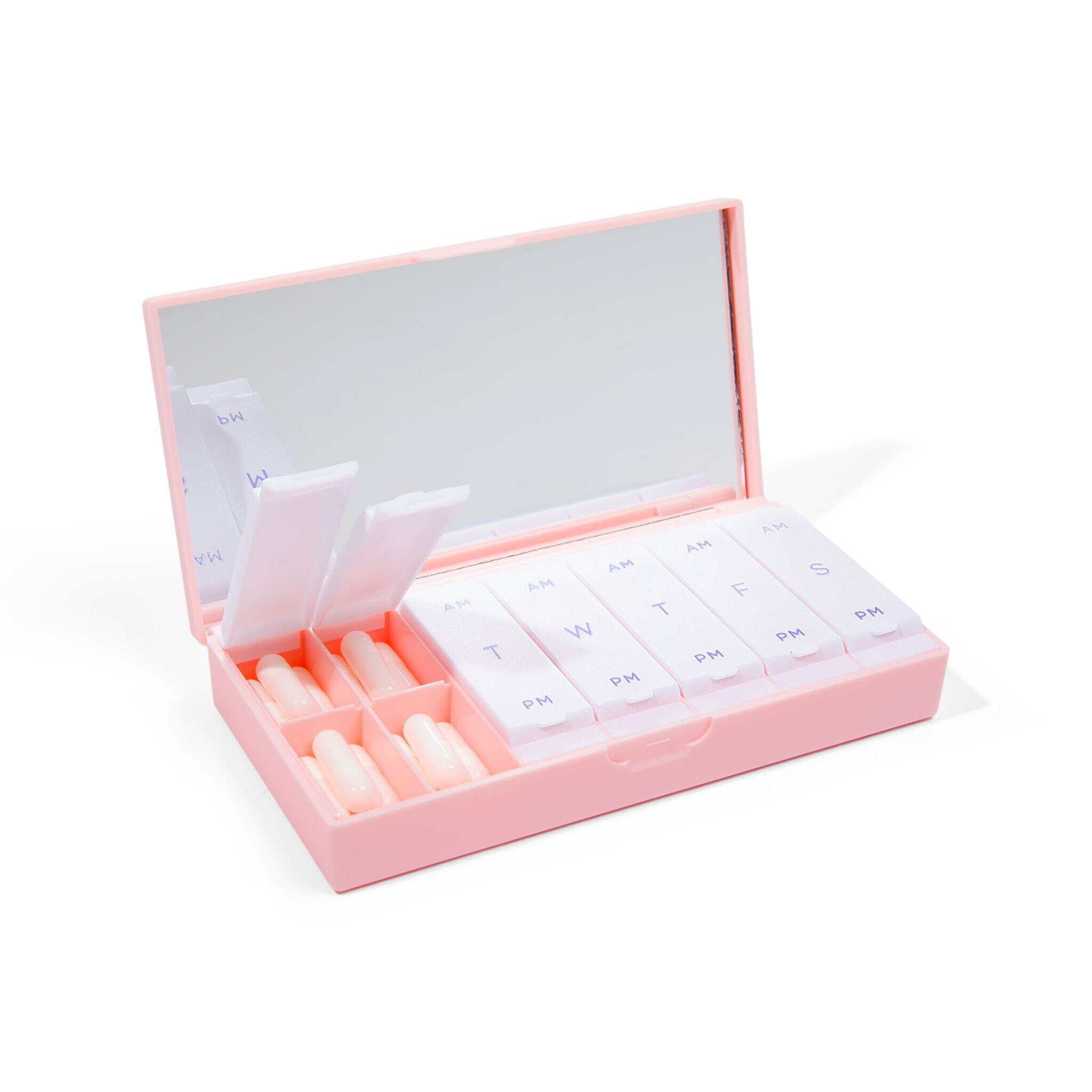 Blush Pink AM/PM Pill Box - Walmart.com