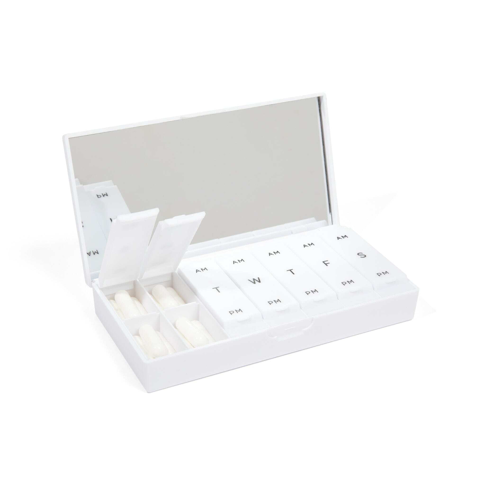Crisp White AM/PM Pill Box - Walmart.com