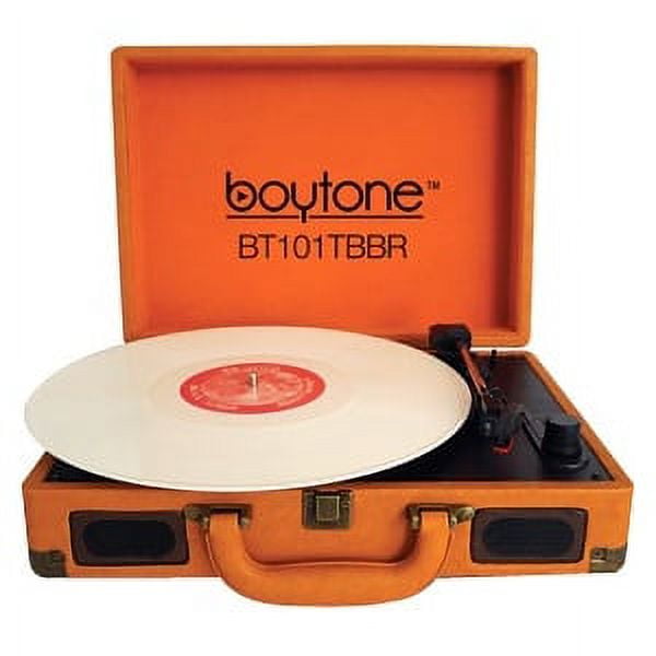 PORTABLE MULTIMEDIA BROWN TURNTABLE 3SPEED USB SD FM W/ SPKR - Walmart.com