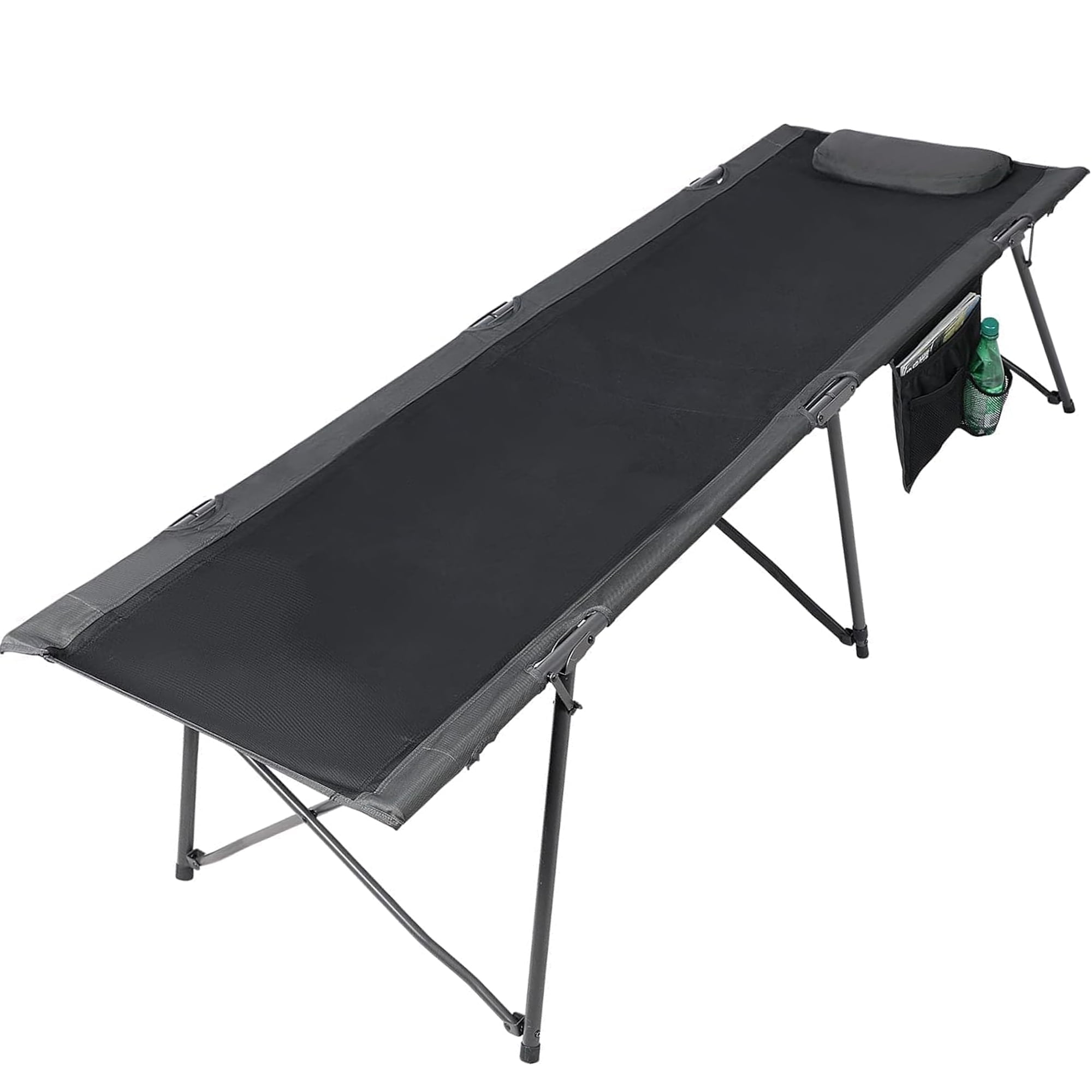 PORTAL Folding Camping Cot for Adults, 80” Extra Length Travel Cot with Pillow, Outdoor Sleeping ...