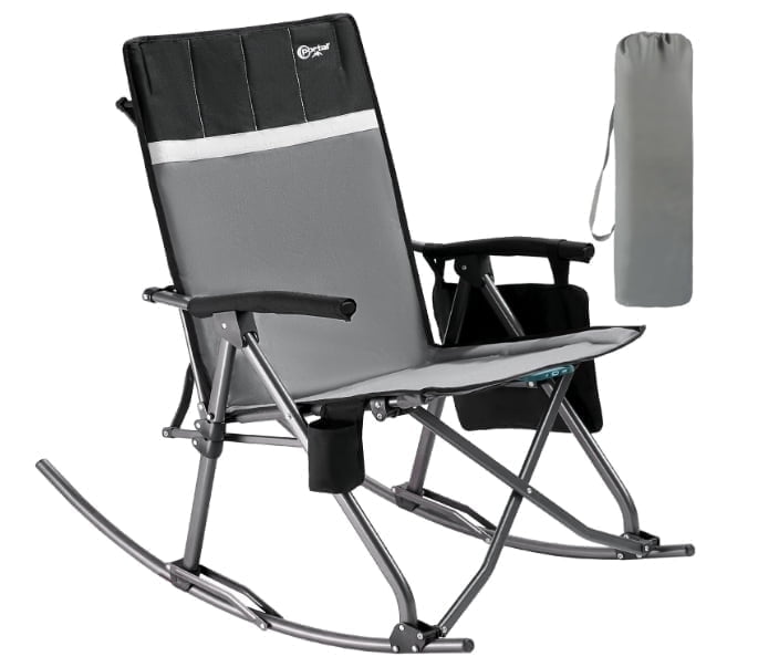 PORTAL Folding Rocking Camping Chair, Portable Oversized Outdoor Rocker ...