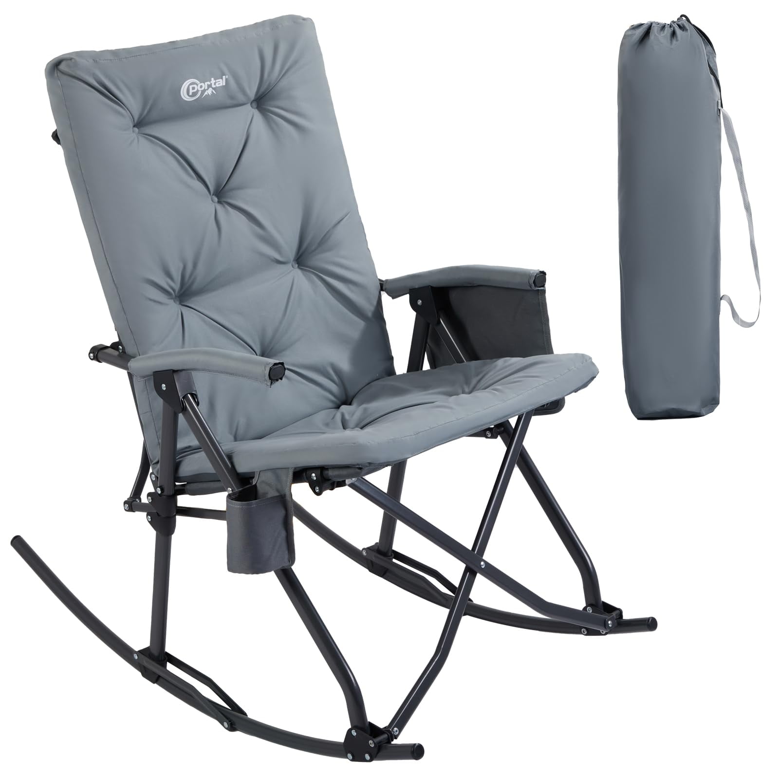 PORTAL Folding Rocking Chair Indoor & Outdoor Thick Padded Rocking ...