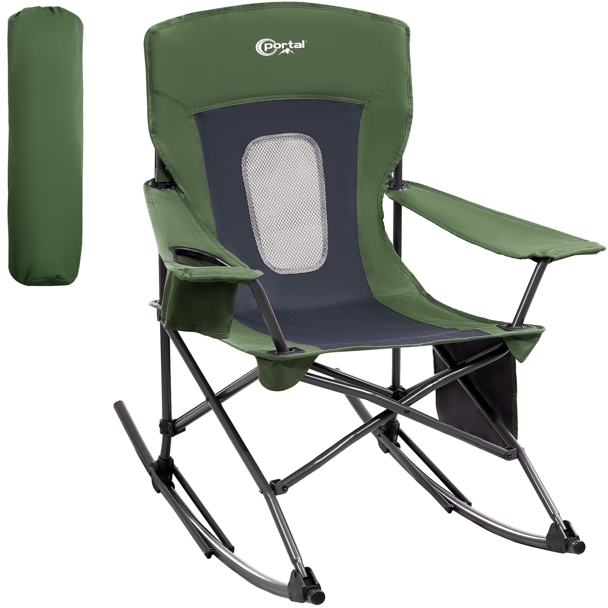 PORTAL Rocking Camping Chair, Portable Folding Rocker Steel for Outdoor ...