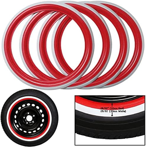 PORTAWALL 15 Red White Wall Tires Insert Rims Side Wall 4 pcs. / Rims ...