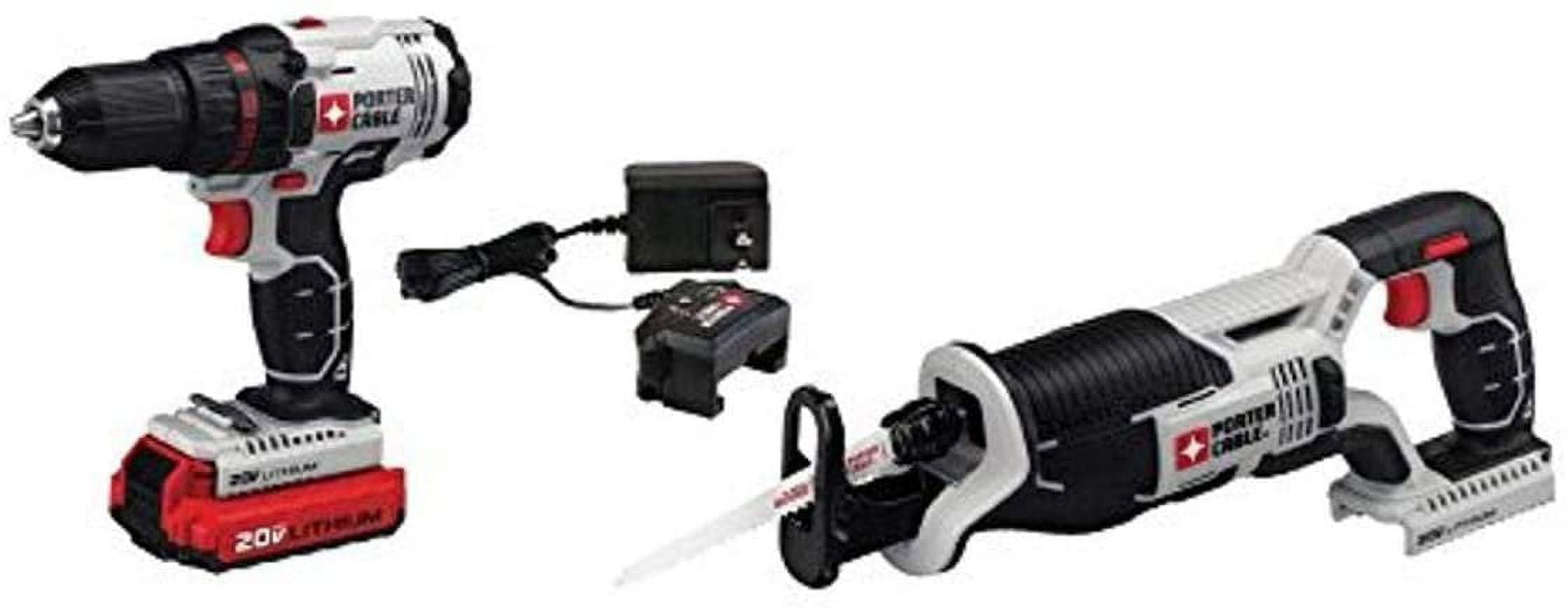 PORTER-CABLE 20V MAX Cordless Drill Combo Kit with Reciprocating Saw, 2 ...