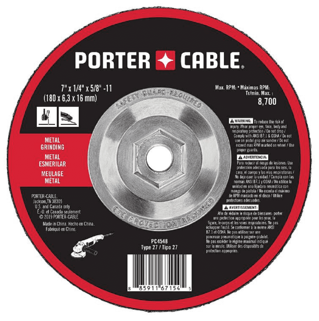 PORTER-CABLE PC4548 7 inch x 1/4 inch Metal Abrasive Power Grinding ...