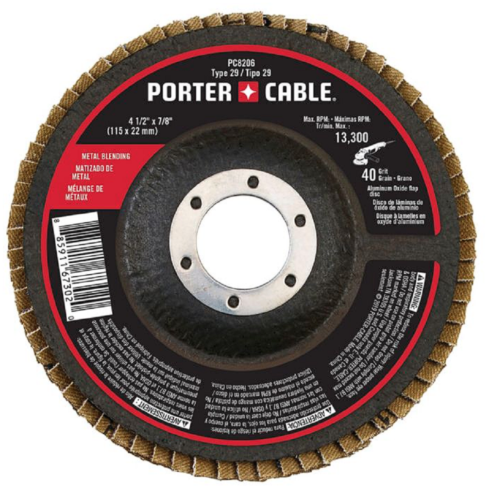 PORTER-CABLE PC8206 40 Grit Flap Grinding Disc 4-1/2-inch - Walmart.com