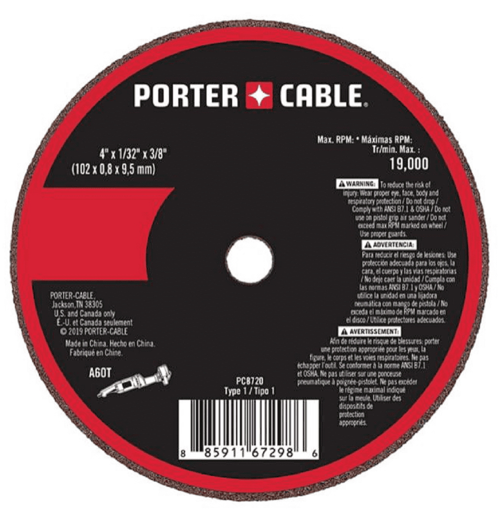 PORTER-CABLE PC8720 Cut-Off Wheel Grinding Disc PowerTools Accessories - Walmart.com