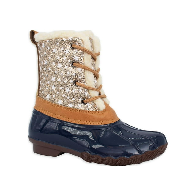 PORTLAND By Portland Boot Company Girls Navy Glitter Ankle-High Duck ...
